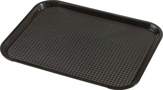 Aro Serviertablett, Polypropylen, 46 x 36 x 2.2 cm, rechteckig, schwarz, 6 Stück (schwarz)