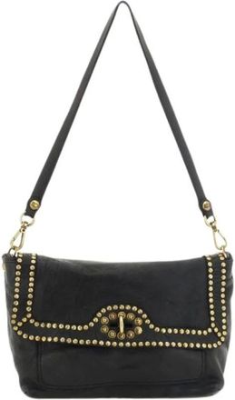 Campomaggi Femme, Sacs, Noir, Taille: ONE Size Tracolla Piccola Pelle Vacchetta