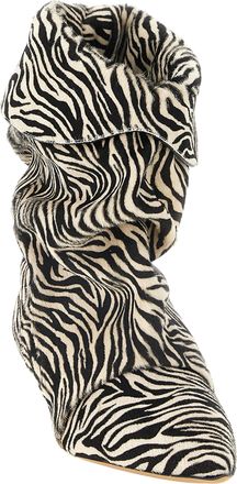 Isabel Marant Zebra-Print Pony Hair Ankle Boot - Multicolor