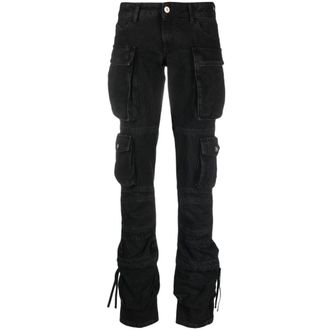 The Attico Femme, Jeans, Noir, Taille: W26 Jeans Cargo Noirs Aw24 Coupe &Eacute;l&eacute;gante