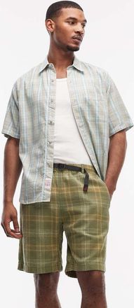 Gramicci G-short d&eacute;contract&eacute; en chanvre &agrave; carreaux &eacute;cossais - Vert multicolore