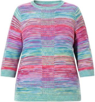 Miamoda Strickpullover Pullover bequeme Passform Melange-Linksstrick