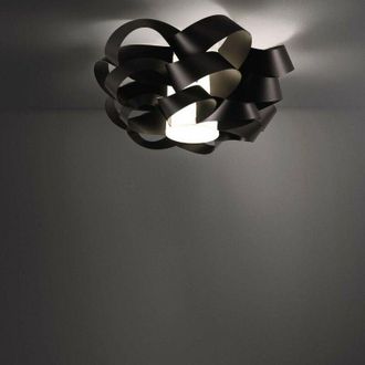 Linea Zero Linea Zero - Einflammige Deckenleuchte cloud Schwarz Durchmesser 50x H24 cm