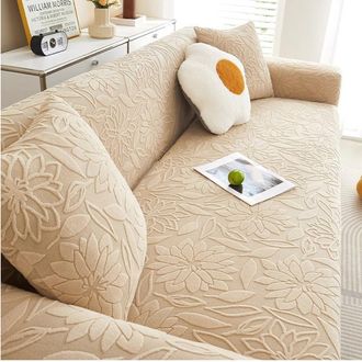 Generic Weicher Jacquard Samtsohbahbezug, Für Alle Jahreszeiten Universelle Elastischer Sofahusse 1 2 3 4 Sitzer Waschbarer Sofaschoner Rutschfester Staubdich