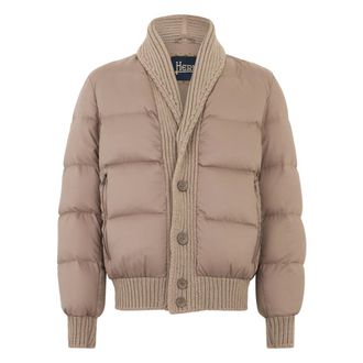 Herno Veste matelass&eacute;e avec profils en mesh - Homme - Vestes - Brun - Taille: XL