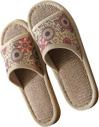 Hemoton Pantoufles Femme Int&eacute;rieur Semelle &Eacute;paisse Respirant Antid&eacute;rapant Maison Chambre Salon Confort L&eacute;ger et Rose