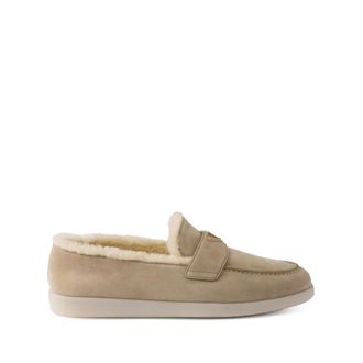 Prada Suede Shearling Loafers