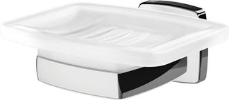 AM.PM AGA34200 AM.PM Gem Seifenhalter mit Wandbefestigung ohne Bohren(ohne Klebemittel), Seife Halter Schale Glas Seifenablage Seifenschale Toilette WC Bad,