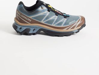 Salomon XT-6 Sneaker in Stormy Weather und Blue Curacao-Blau