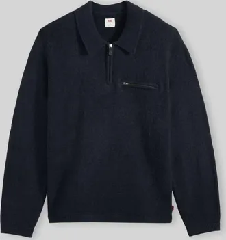 Levi's Relaxed Fit Troyer mit Woll-Anteil Modell Boulder Quarter-zip