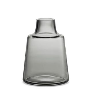Holmegaard Vase kurzer Hals H12 cm Flora aus mundgeblasenem Glas, grau