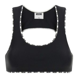 Moschino Cut-Out Logo-Band Top - - Tops - Damen - Schwarzk - S