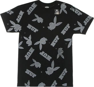 HUF Muster Tee X Playboy Schwarzes T-Shirt - - Tops - Herren - Schwarzk - S
