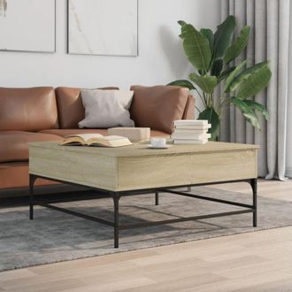 vidaXL Vidaxl - Table basse ch&ecirc;ne sonoma 95x95x45 cm bois ding&eacute;nierie et m&eacute;tal