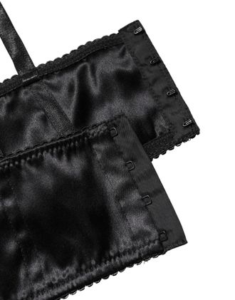 Dolce & Gabbana Womens Black Semi-Pad Underwire Balconette Bra Underwear Elastane Silk Clothing