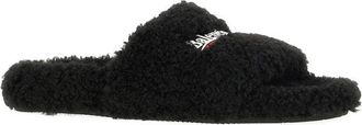 Balenciaga Faux Shearling Slipper - Black