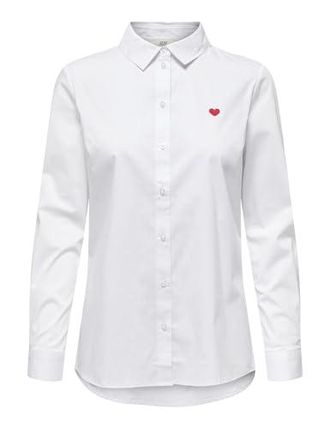 Jacqueline de Yong JdY Mio L/S T-Shirt brod&eacute; WVN Noos, Blanc., 36