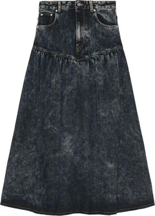 Ganni Femme, Jupes, Bleu, Taille: 38 FR Jupe Longue en Denim