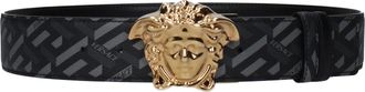 Versace Hommess Ceinture Polyester Gris/Noir