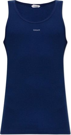 Versace Logo-Detail Unterhemd - - Tops - Herren - Blau - L