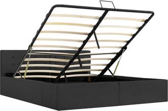 vidaXL Stauraumbett Hydraulisch Dunkelgrau Stoff 160×200 cm vidaXL