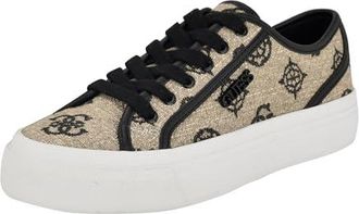 Guess Guess Baskets Jelexa pour Femme, Naturel Clair/Logo Noir 111, 37.5 EU