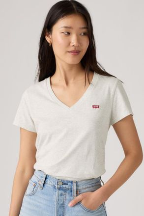 Levi's T Shirt Perfect Col V - Femme - Gris / Icy Grey Heather - S