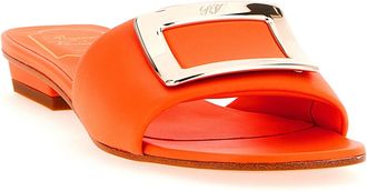 Roger Vivier Metal Buckle Slides - Orange