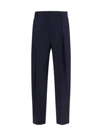 Dolce & Gabbana Mens Flannel Pants Very Dark Blue Merino Wool Jean