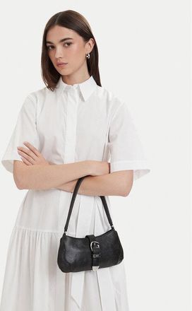 Tommy Jeans Handtasche Tjw Cool Leather Shoulder Bag AW0AW18788 Schwarz