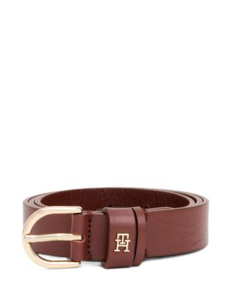 Tommy Hilfiger ceinture à plaque logo - Marron