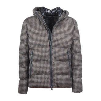 People of Shibuya Houndstooth Hooded Puffer Jacket - - Jackets - Herren - Mehrfarbig - L