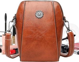 Generic Sac à bandoulière vertical en cuir pour téléphone, portefeuille portable avec sac pour téléphone à bandoulière | Sac de téléphone pour argent, lunette