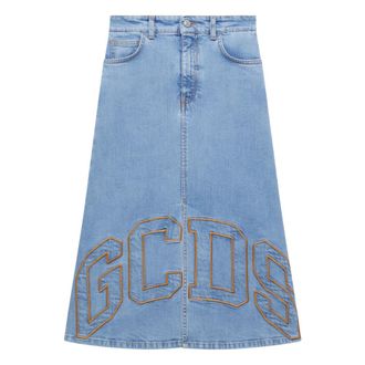 GCDS Logo-Stickerei Rock - - Skirts - Damen - Blau - W28