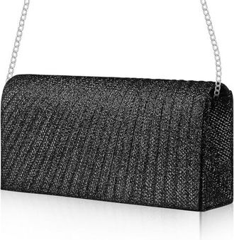 Valiclud Pochette de Soir&eacute;e Pliss&eacute;e Scintillante pour Femme avec Cha&icirc;ne Sac &agrave; Main Compact Paillettes Sac Bandouli&egrave;re &Eacute;l&eacute;gant pour Mariage et Bal