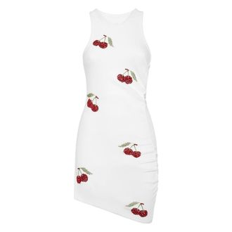 Philipp Plein Femme, Robes, Blanc, Taille: 38 FR Mini Robe C&ocirc;tel&eacute;e Cerises