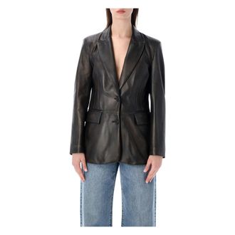 S.W.O.R.D 6.6.44 Einreihiger Lederblazer - - Jackets - Damen - Schwarzk - M