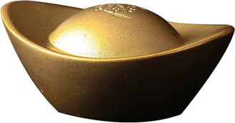 Angoily Feng Shui Ingot Golden Ingot Yuan Bao Reichtum Gl&uuml;ck Ingot Home Office Gl&uuml;ck Dekor Ornament