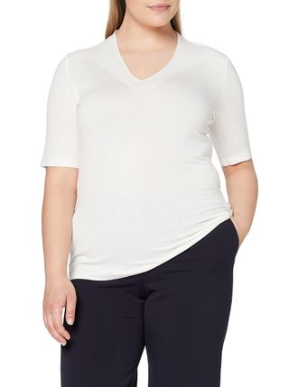 Tom Tailor Damen 1009643 T-Shirt, Elfenbein (Whisper White 10315), S