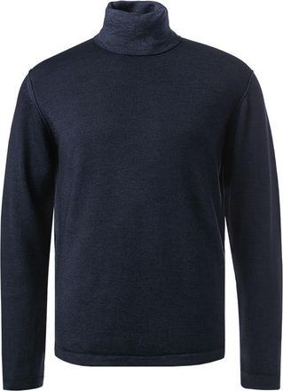 Crossley Herren Rollkragenpullover blau Wolle unifarben