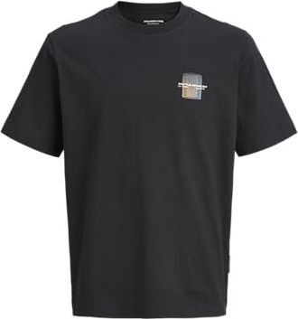 Jack & Jones T-Shirt Jcocalma imprim&eacute; sur Le Devant SS Crew Neck, Noir, M