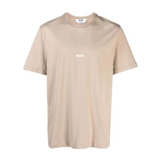 Msgm Neutrales T-Shirt - - Tops - Herren - Beige - L
