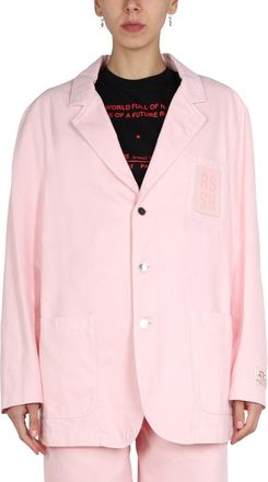 Raf Simons Logo Patch Cotton Jacket - Pink
