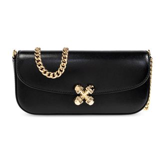 Alexander McQueen Schultertasche Skull Flower Klein - - Bags - Damen - Schwarzk - ONE SIZE