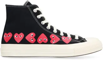 Comme Des Gar&ccedil;ons Mens Converse X Comme Des Gar&ccedil;ons Play Chuck 70 High-Top Sneakers Black Rubber Trainers