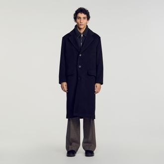 Sandro Manteau long en laine et cachemire