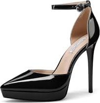 Queen Helena Escarpins avec Plateau Chaussures à Talons Épinglés Décontracté Élégant Femme K3364, Noir, 40 EU