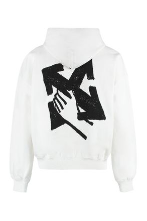Off-white Mens White Hooded Sweatshirt Cotton Jumpers Sweater