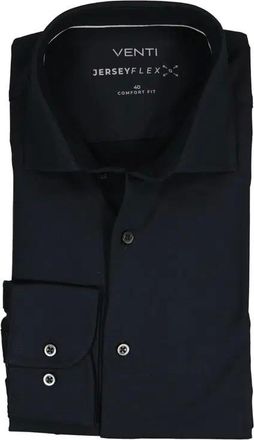 Venti Herren Hemd schwarz Jersey