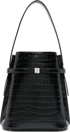 Toteme sac seau à effet peau de crocodile - Noir